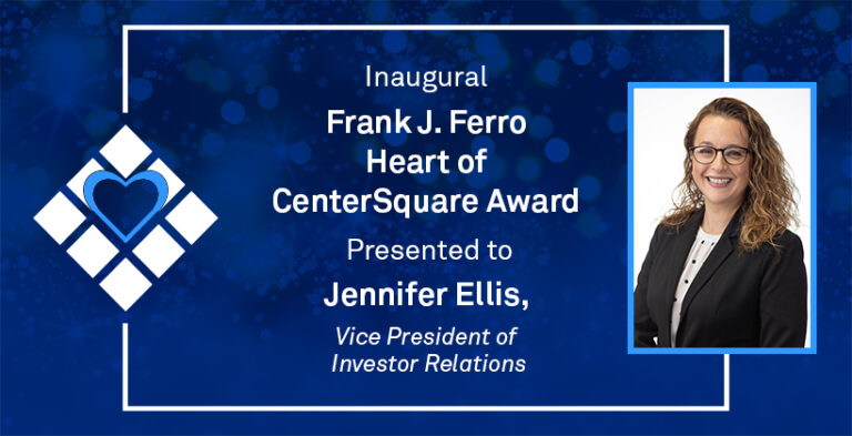 Jennifer Ellis Awarded Inaugural Frank J. Ferro Heart of CenterSquare ...