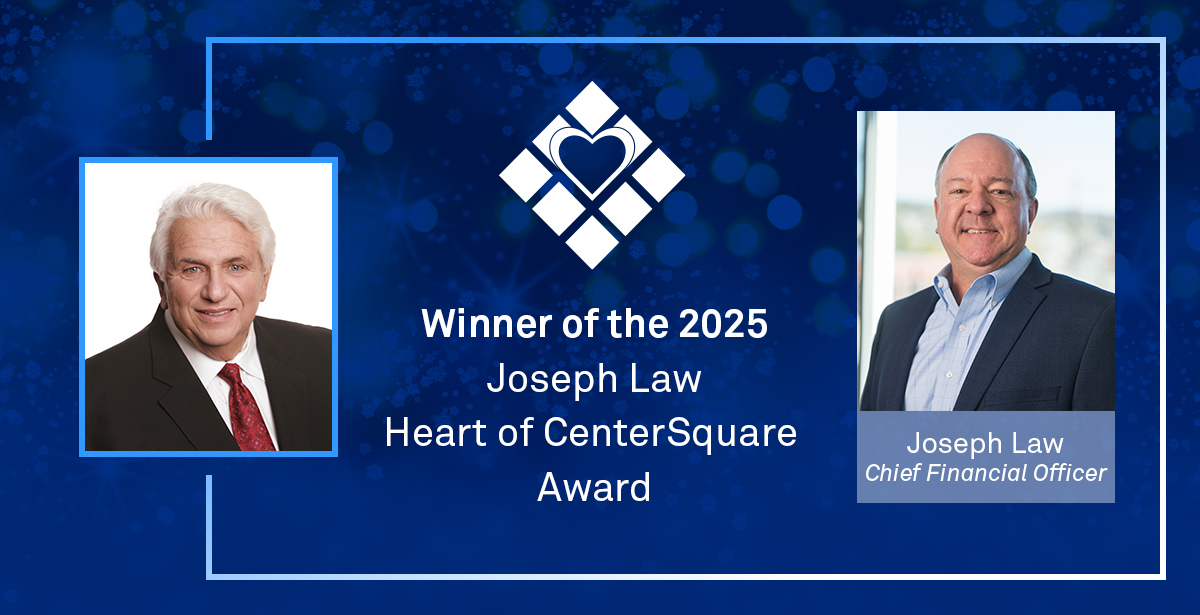 Joseph Law Awarded Frank J. Ferro Heart of CenterSquare Award ...